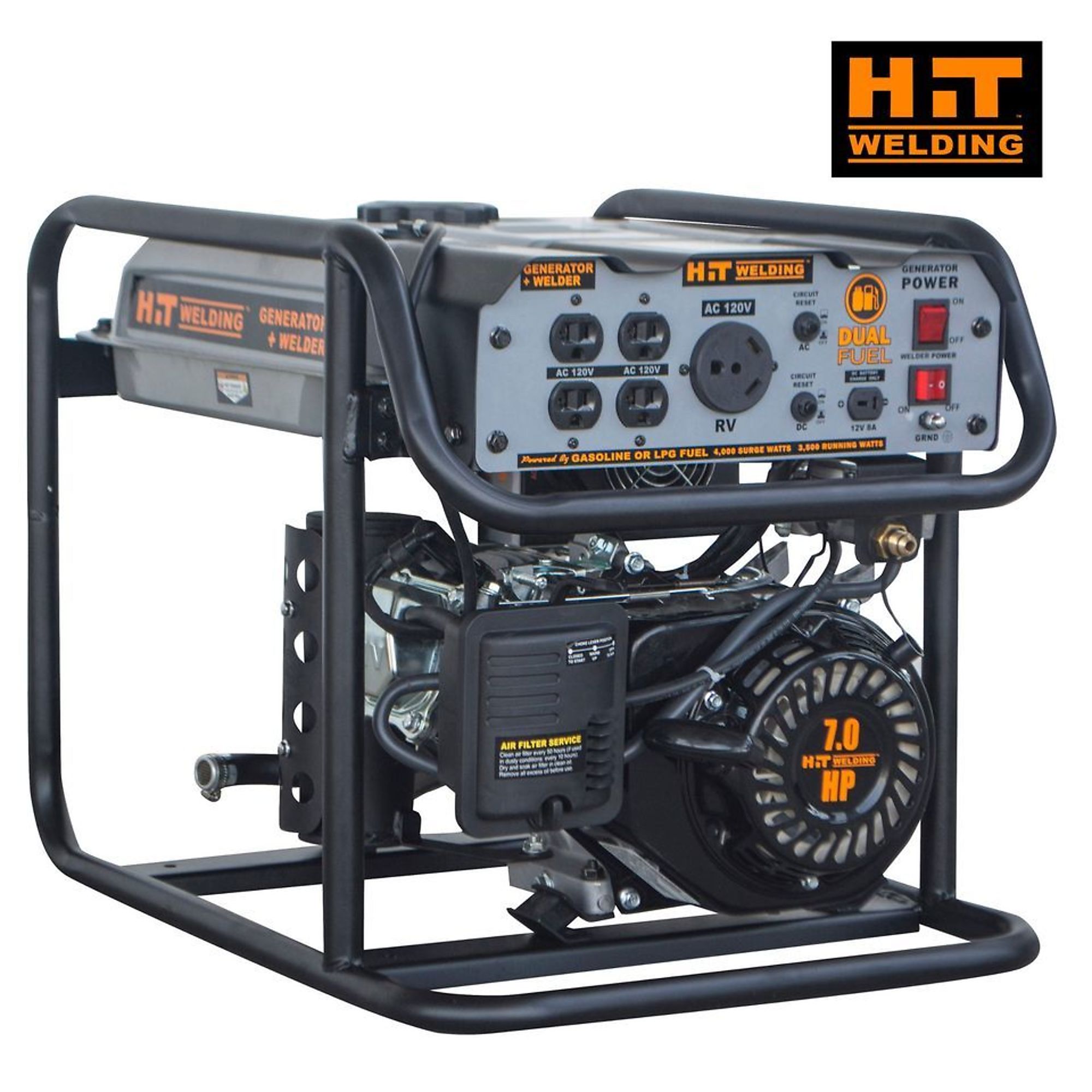 HIT Welding, Dual Fuel Generator Plus Stick Welder, TIG Ready, Volts 120 Model# GEN4000DF-STW ...